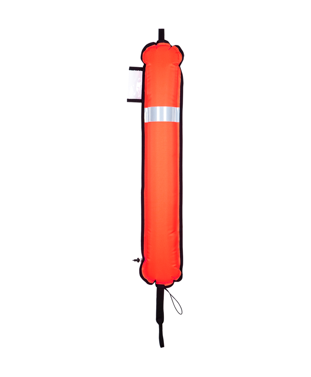 Orange diving buoy (DSMB), closed, 90 cm long - XDEEP